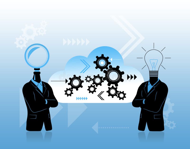 Teamwork for Progress and Problem Solving Stock Illustration ...