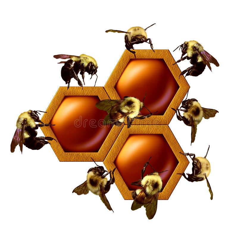 Bees teamwork stock illustration. Illustration of teamwork - 26972095