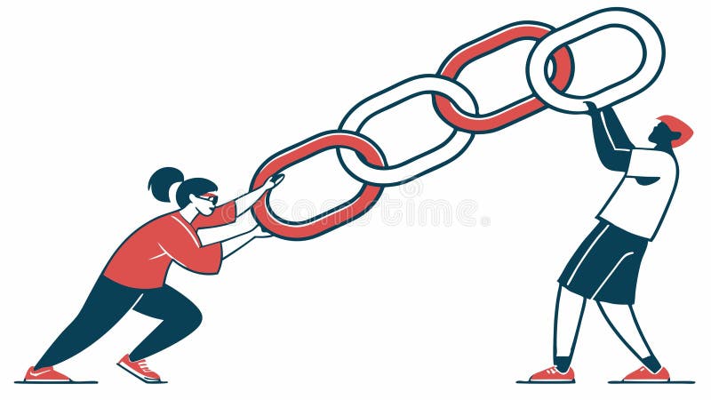 Teamwork Pulling Chain, Collaborative Effort, Strength in Unity, Vector Design Generative AI ...