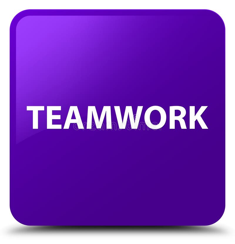 Teamwork Purple Square Button Stock Illustration - Illustration of ...
