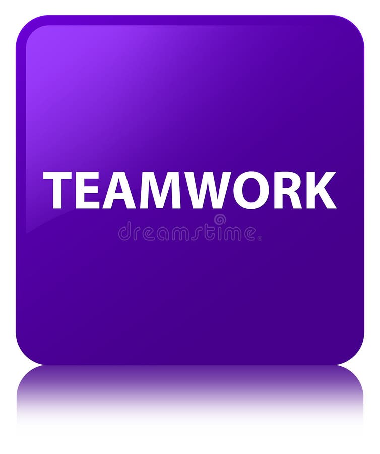 Teamwork Purple Square Button Stock Illustration - Illustration of word ...