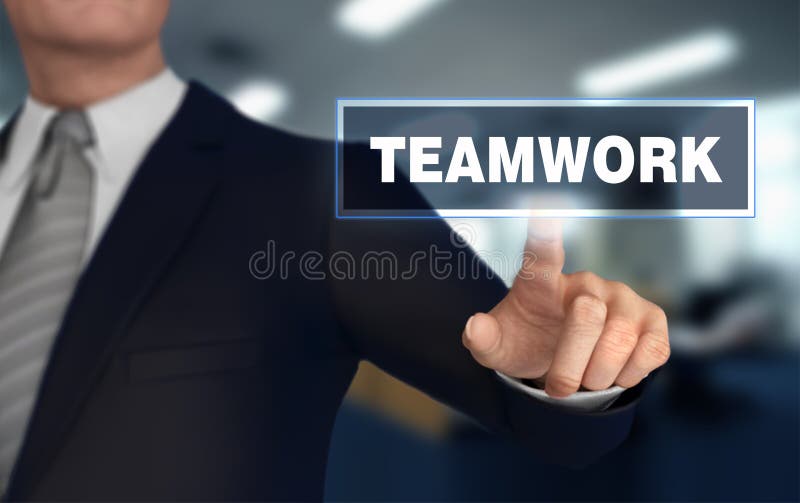 Teamwork Pushing Concept 3d Illustration Stock Illustration ...