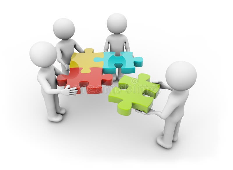 Teamwork puzzle stock illustration. Illustration of help - 27839185