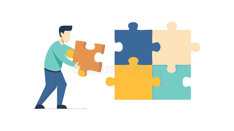 Teamwork Puzzle Assembly, Collaborative Problem Solving Vector, Vector Design Generative AI ...