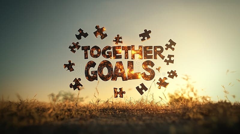 Teamwork Puzzle, Building Goals Together Stock Illustration ...