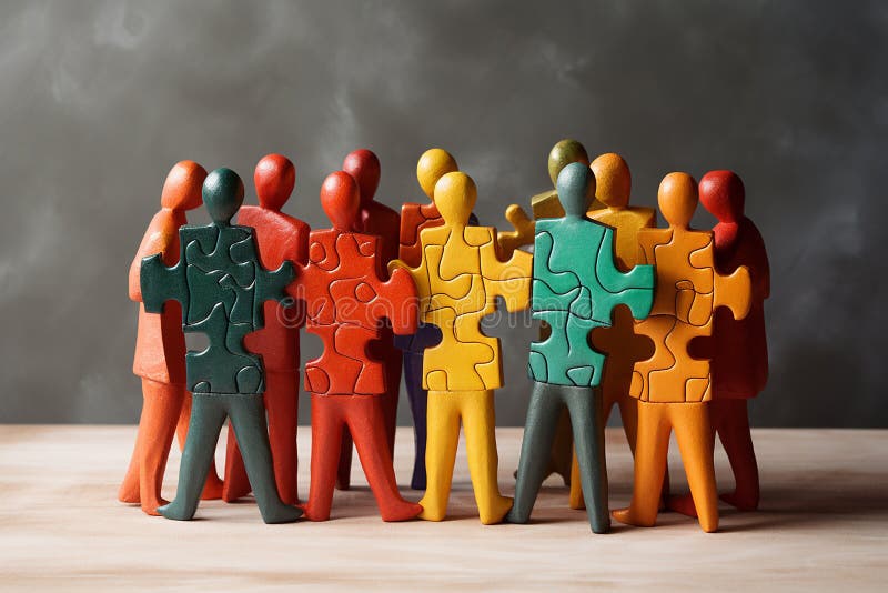 Teamwork puzzle concept stock image. Image of metaphor - 299649189