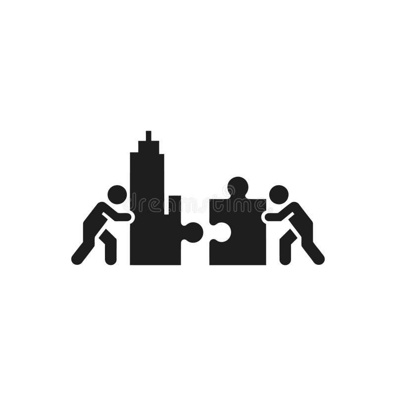 Teamwork Puzzle Icon stock vector. Illustration of puzzle - 361857026