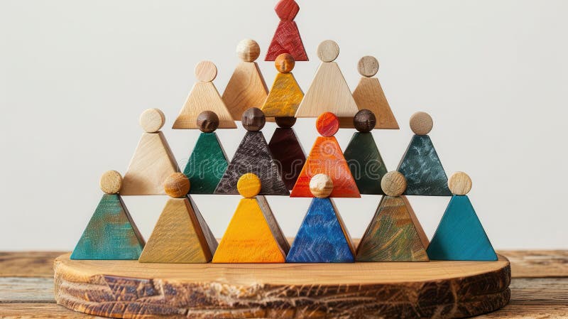 Teamwork Pyramid a Pyramid Structure Built with Geometric Shapes, Each ...