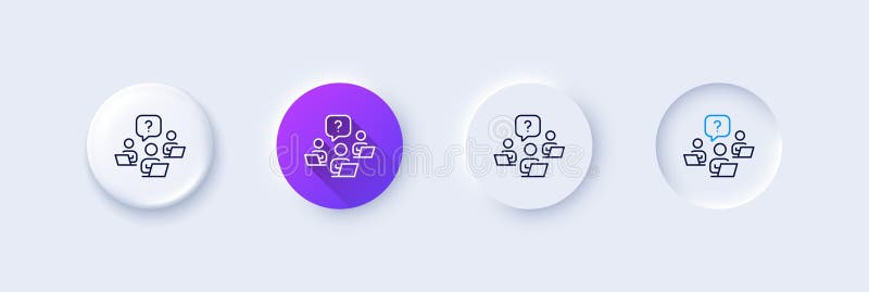 Teamwork Question Line Icon. Ask Help Sign. Line Icons. Vector Stock ...
