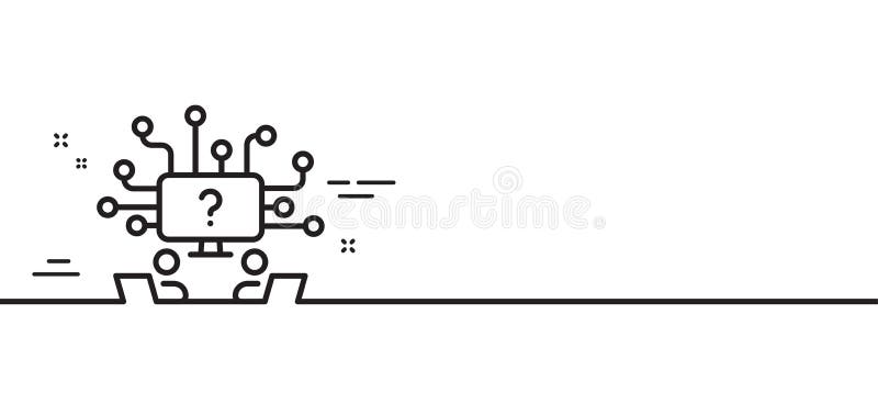 Teamwork Question Line Icon. Ask Help Sign. Minimal Line Pattern Banner ...
