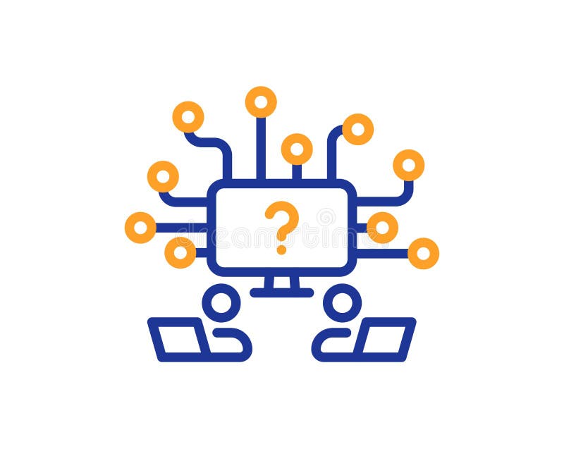 Teamwork Question Line Icon. Ask Help Sign. Vector Stock Vector ...