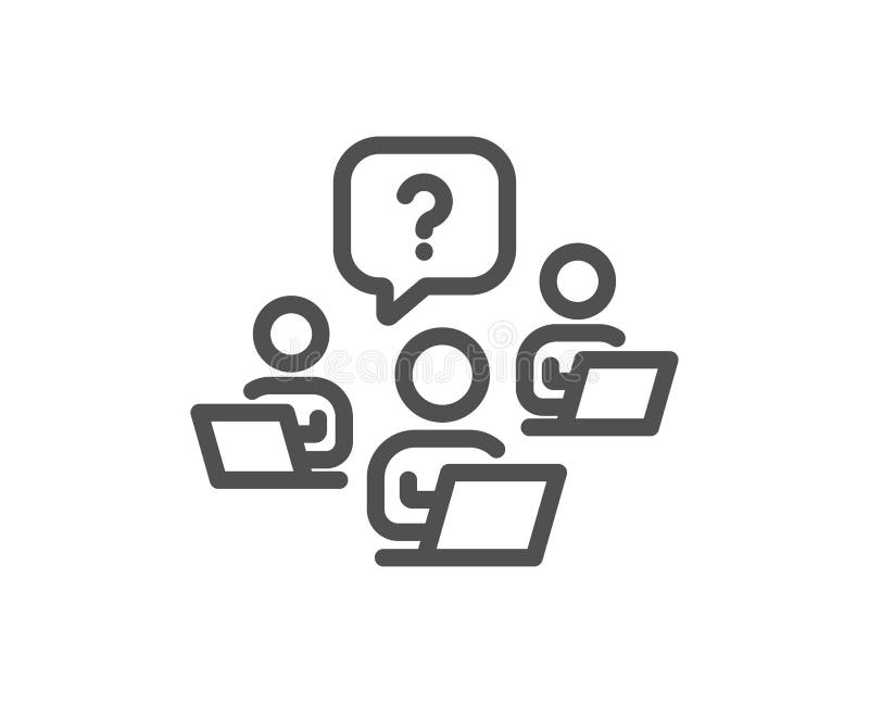 Teamwork Question Line Icon. Ask Help Sign. Vector Stock Vector ...