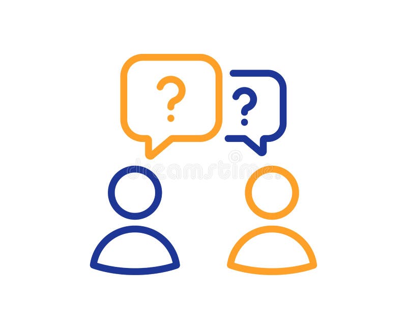 Teamwork Questions Line Icon. Ask Help Sign. Vector Stock Vector ...