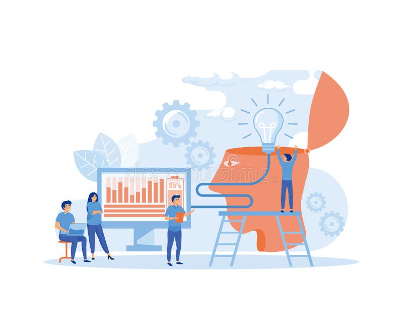 Teamwork on Realization Idea. People Make List Creative Ideas. Team ...