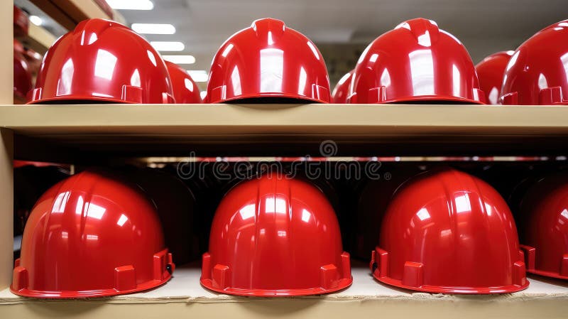 Teamwork Red Construction Helmet Stock Illustration - Illustration of ...