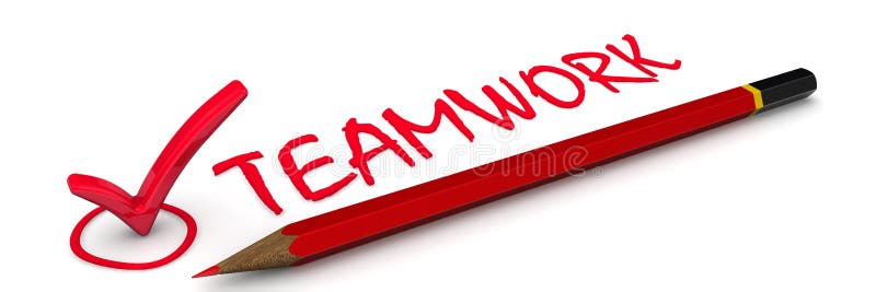 Teamwork. the red mark stock illustration. Illustration of white - 65918897