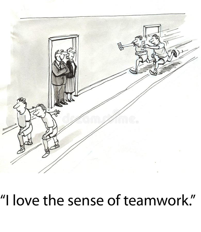 Teamwork relay stock illustration. Illustration of comic - 23630382