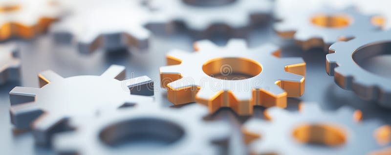 Teamwork Represented by Interlocking Gears, Seamless Collaboration, 3D ...