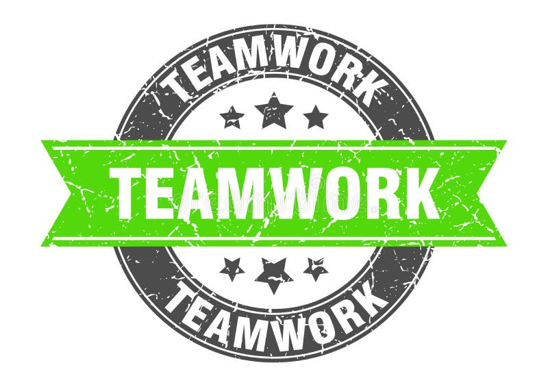 Teamwork Round Stamp with Ribbon. Label Sign Stock Vector ...