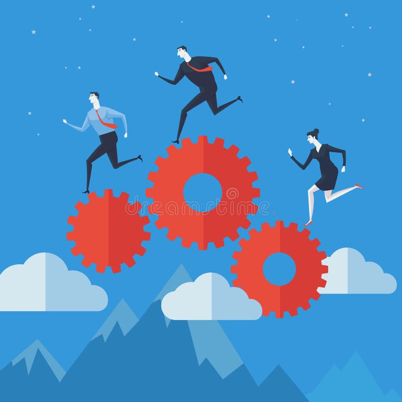 Gear system. stock illustration. Illustration of functional - 16698809