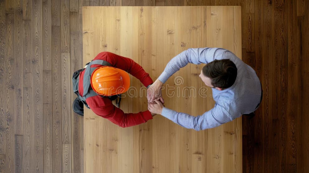 Teamwork Shows Two Man Hands on Top of Each Other for Partnership ...