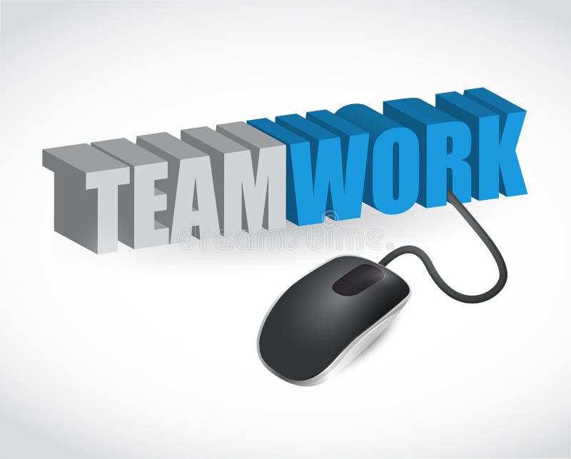 Teamwork Sign and Mouse Illustration Design Stock Illustration ...