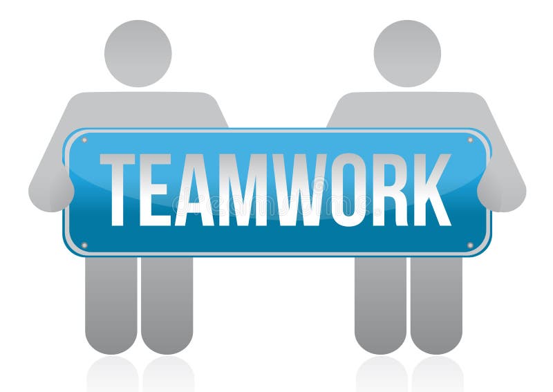 Teamwork sign and people stock illustration. Illustration of group ...