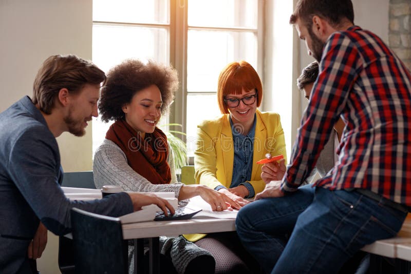 Teamwork, Smiling and Diverse Workers Standing Together in a Creative ...