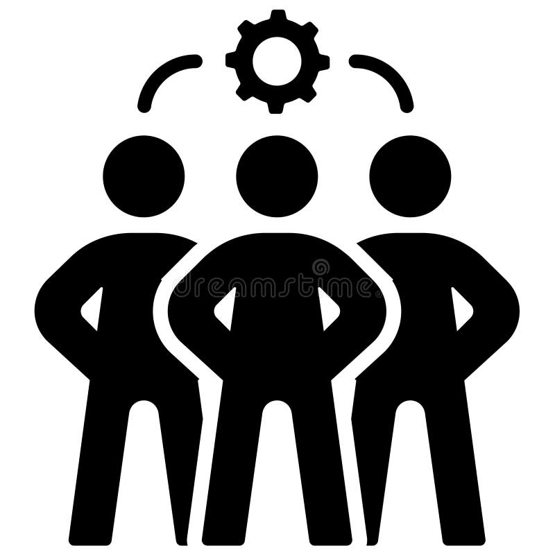 Teamwork Solid Illustration Stock Vector - Illustration of cooperation ...