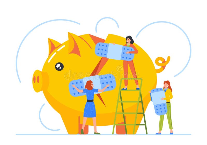 Broken moneybox piggy stock illustration. Illustration of finances ...