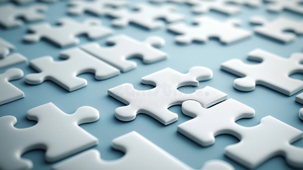 Teamwork and Solutions are Symbolised by Jigsaw Puzzle Pieces Stock ...
