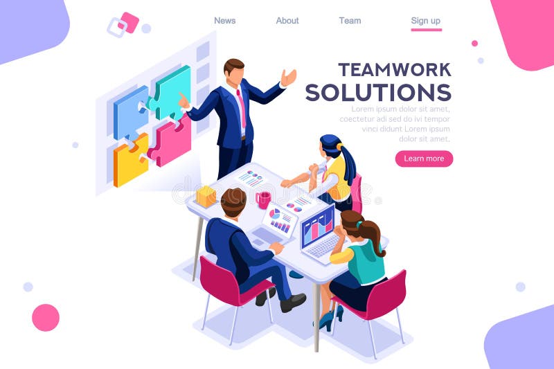 Teamwork Solutions Together Solution Partnership Stock Vector ...