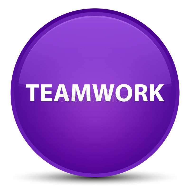 Teamwork Special Purple Round Button Stock Illustration - Illustration ...