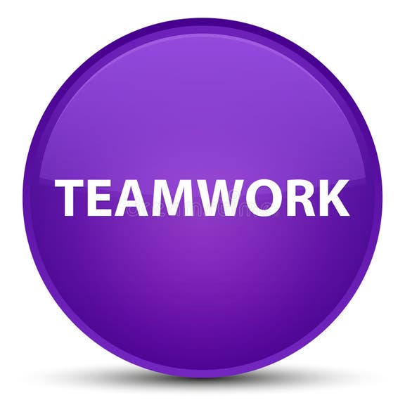Teamwork Special Purple Round Button Stock Illustration - Illustration ...
