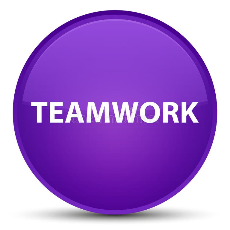 Teamwork Special Purple Round Button Stock Illustration - Illustration ...