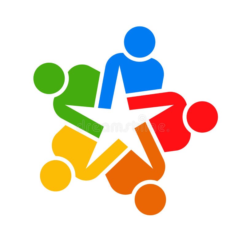 Teamwork of Stars People Logo Stock Vector - Illustration of ...