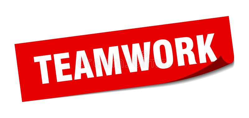 Teamwork Sticker. Square Isolated Label Sign. Peeler Stock Vector ...