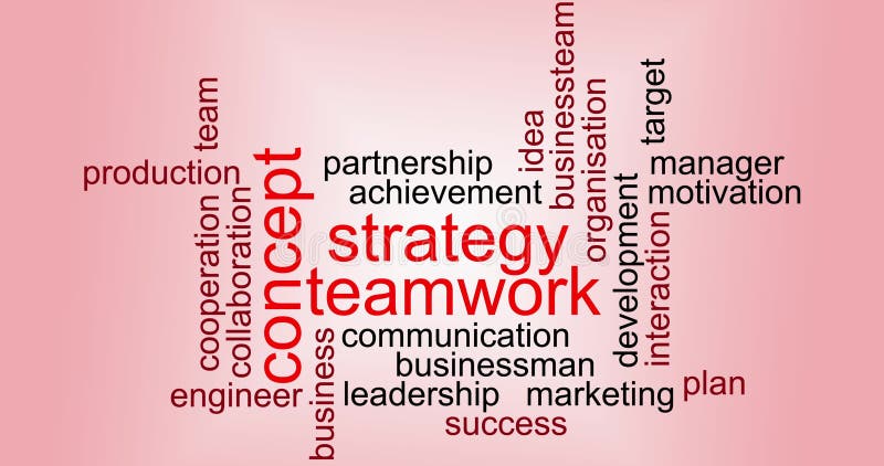 Teamwork and Strategy Consept Animated Tag Word Cloud Stock Video ...