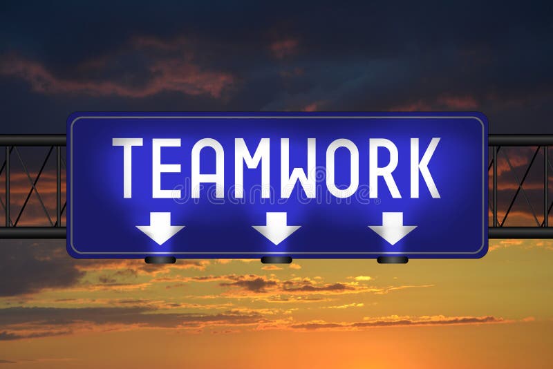 Teamwork - Highway Board, Sky Stock Photo - Image of highway, street ...