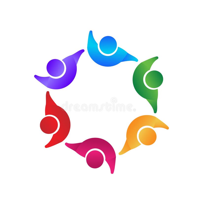 Teamwork Students with Hands Up Vector Stock Vector - Illustration of ...