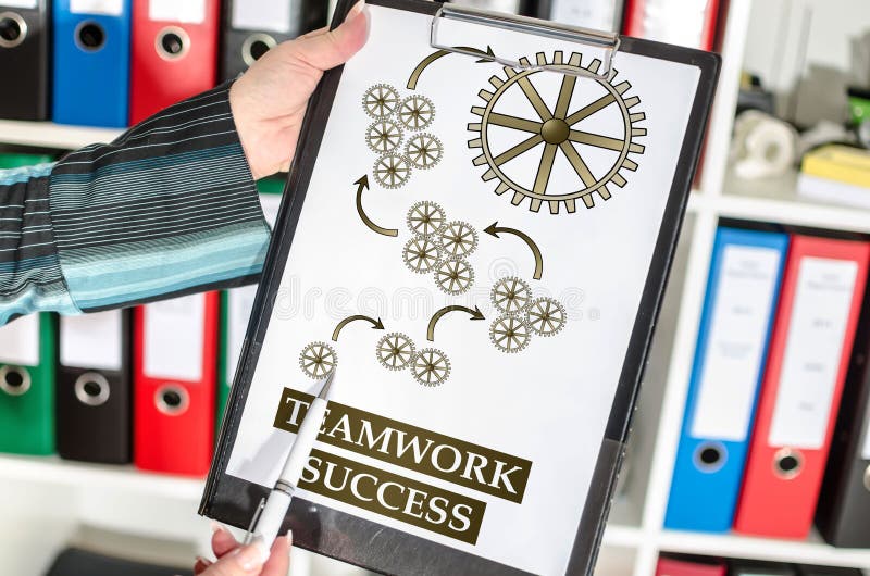 Teamwork Success Concept on a Clipboard Stock Image - Image of ...