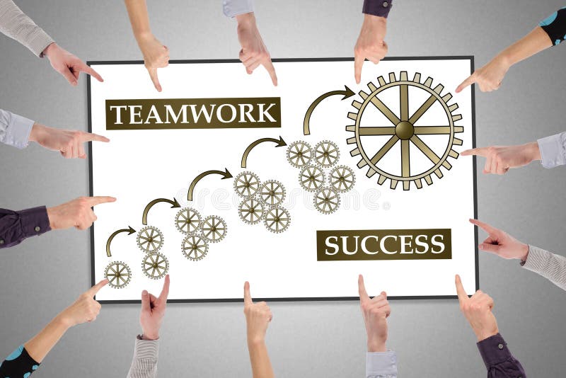 Teamwork Success Concept on a Whiteboard Stock Image - Image of wheel ...