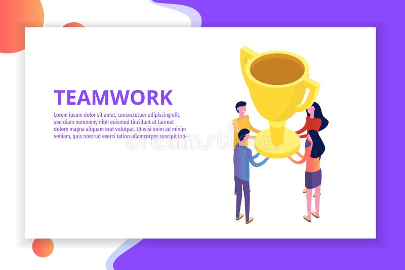 Teamwork, Success, Victory Team Concept Isometric. Stock Vector ...