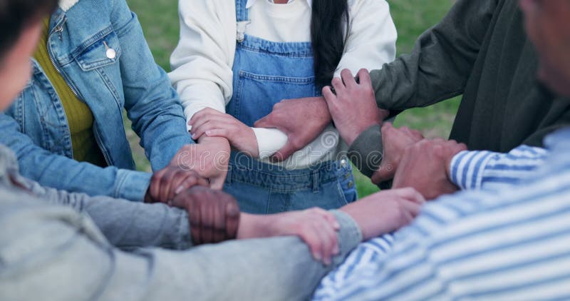 Teamwork, Support and People Holding Arms for Community, Connection or ...