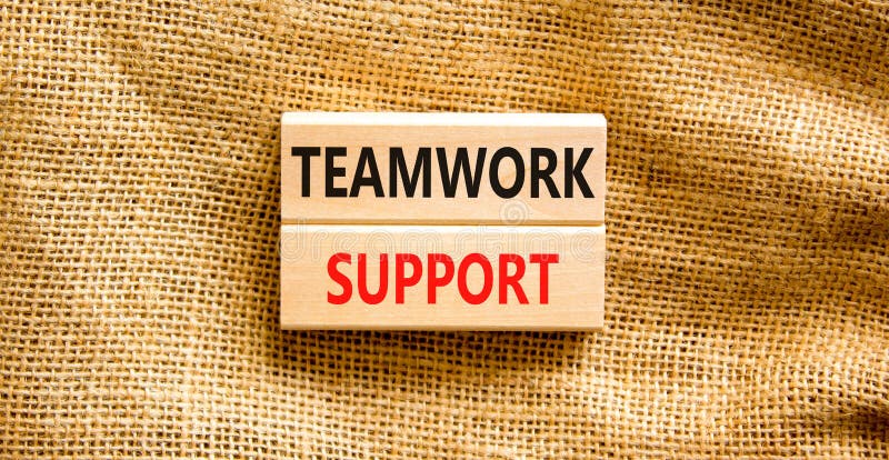 Teamwork Support Symbol. Concept Words Teamwork Support on Wooden ...