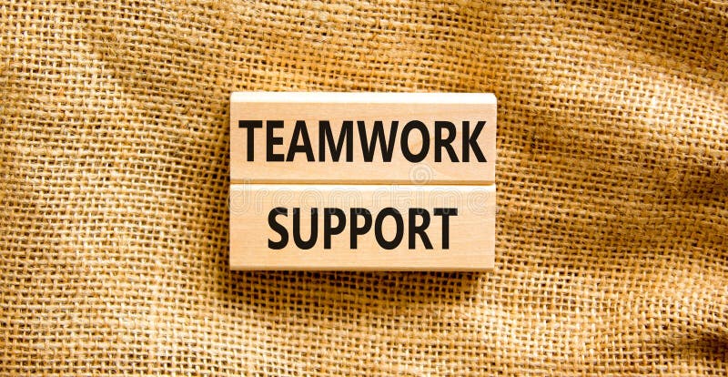 Teamwork Support Symbol. Concept Words Teamwork Support on Wooden ...
