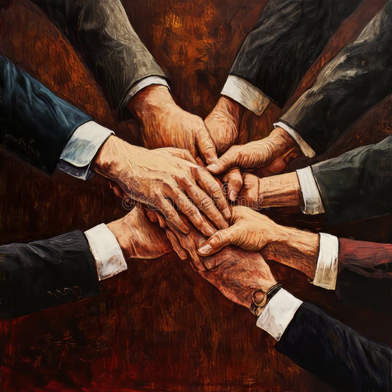 Teamwork Teamwork Support Togetherness Unity Concept. Multiethnic Group ...