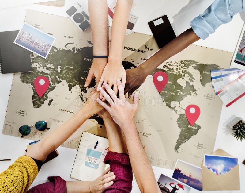 Teamwork Support Travel Jouney Planning Concept Stock Image - Image of ...