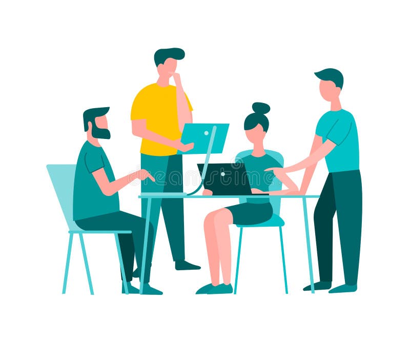 Teamwork Table stock vector. Illustration of work, diversity - 16280632