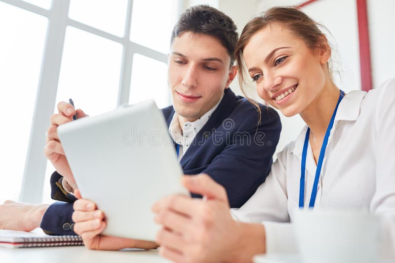 Teamwork with Tablet Computer Stock Image - Image of team ...